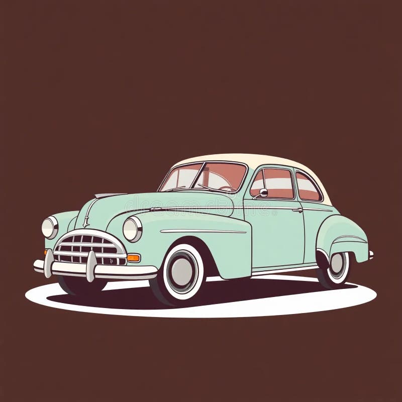 Cartoon-style Vintage Classic Car Illustration Stock Illustration ...