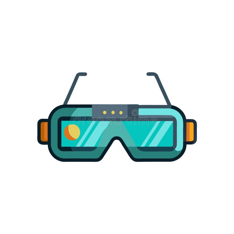 Cartoon Style VR Headset Vector Illustration for Technology and Gaming ...