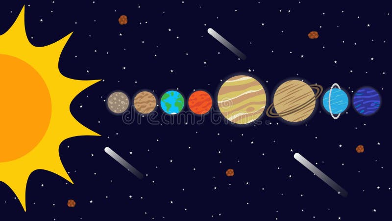 Cartoon Stylised Solar System Stock Vector - Illustration of galaxy ...