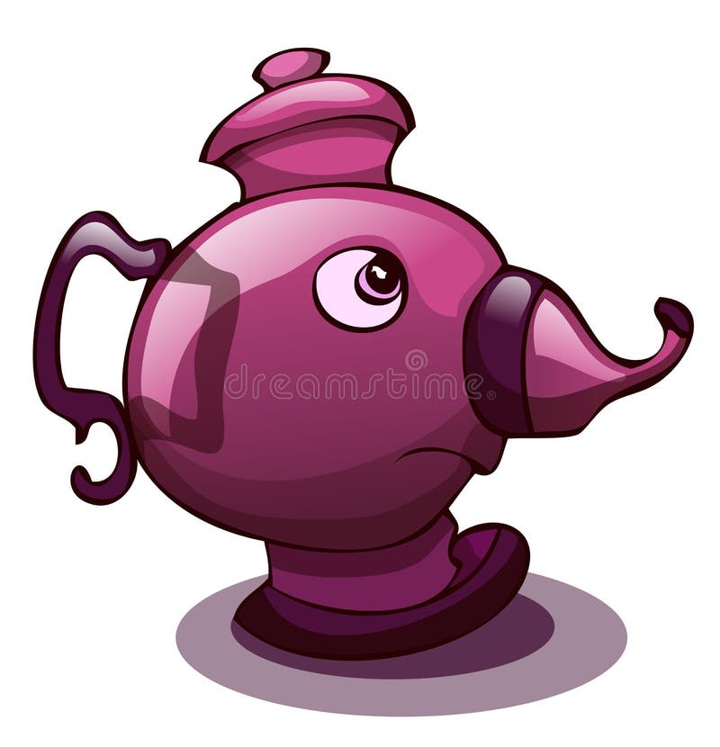 Cartoon Stylized Teapot. stock vector. Illustration of domestic - 60049202