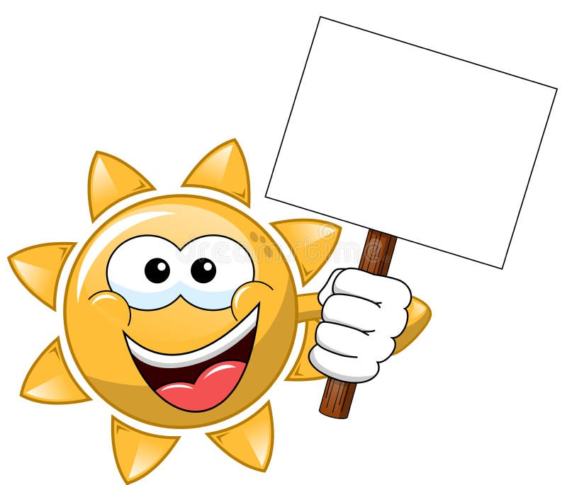 Cartoon sun blank banner stock vector. Illustration of blank - 74342643