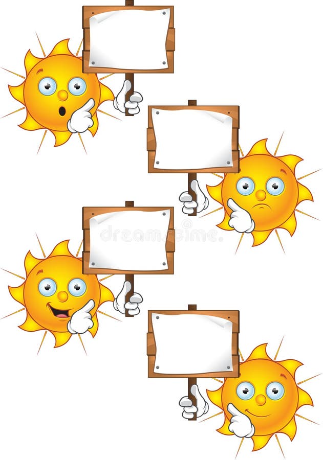 Cartoon Sun Character Set stock vector. Illustration of summer - 29109816