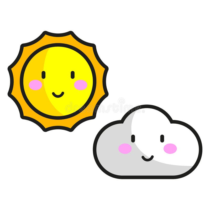 Cartoon Sun Cloud. Icon Set Cloud Weather. Vector Illustration Stock ... Cartoon Sun Cloud. Icon Set Cloud Weather. Vector Illustration Stock ...