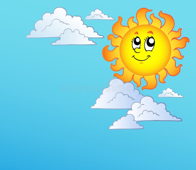 Cartoon Sun Clouds Blue Sky Stock Illustrations – 22,310 Cartoon Sun ...