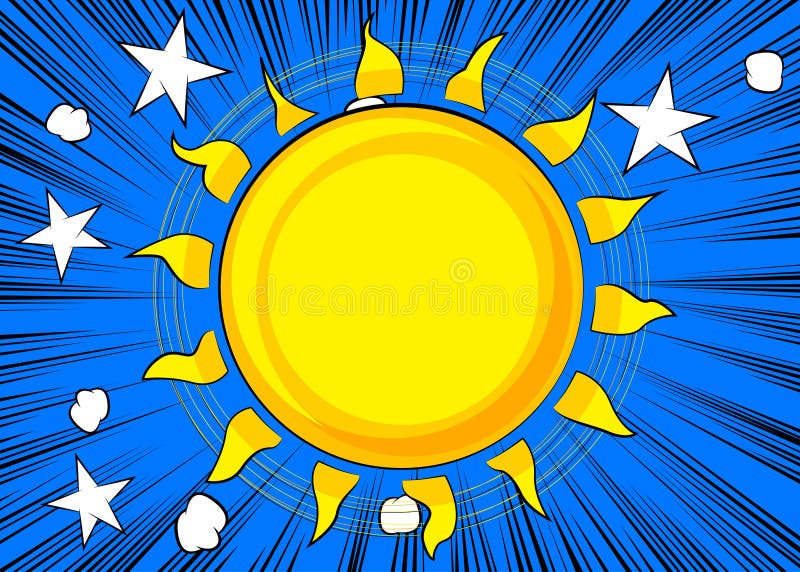 Cartoon Sun, Comic Book Illustration. Retro Vector Comics Pop Art ...
