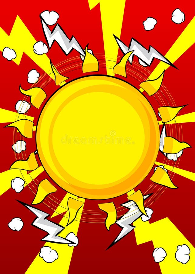 Cartoon Sun, Comic Book Illustration. Retro Vector Comics Pop Art ...