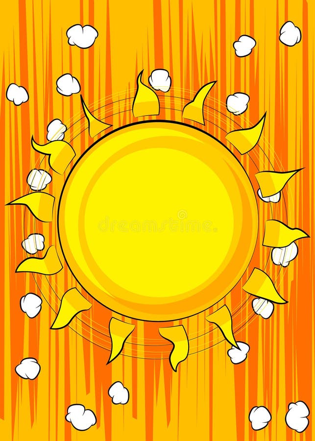 Cartoon Sun, Comic Book Illustration. Retro Vector Comics Pop Art ...