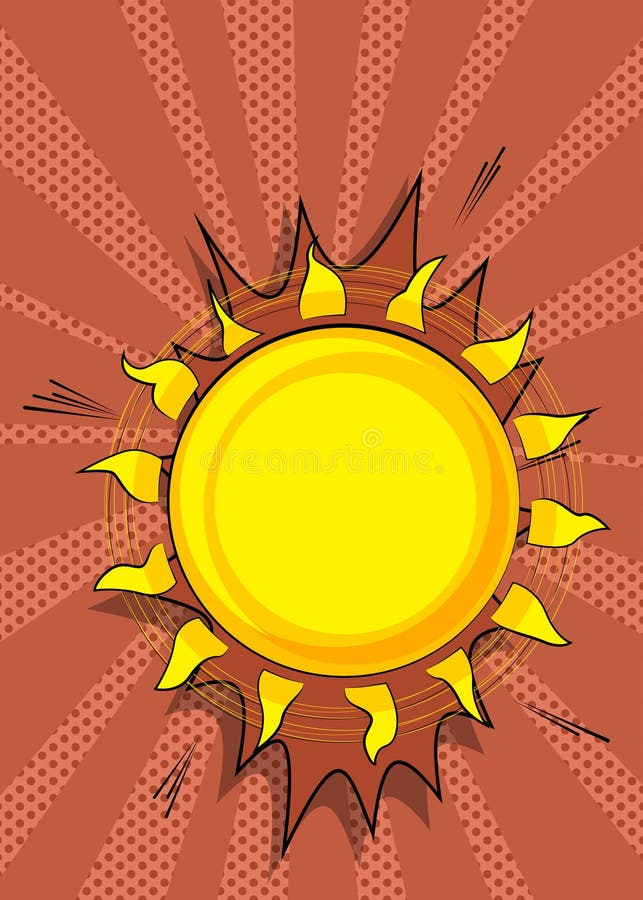 Cartoon Sun, Comic Book Illustration. Retro Vector Comics Pop Art ...