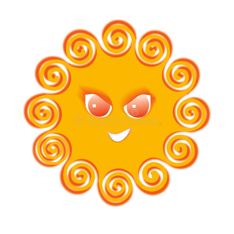 Cartoon Sun face stock vector. Illustration of graphics - 13298797