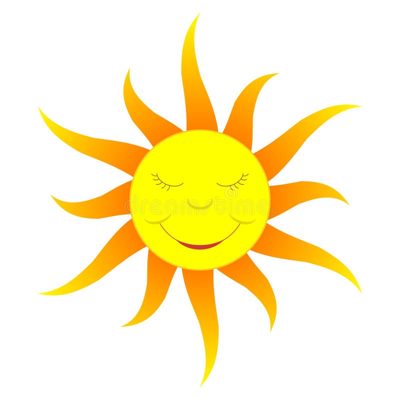 Cartoon Sun (gradient Color) Stock Illustration - Illustration of ...