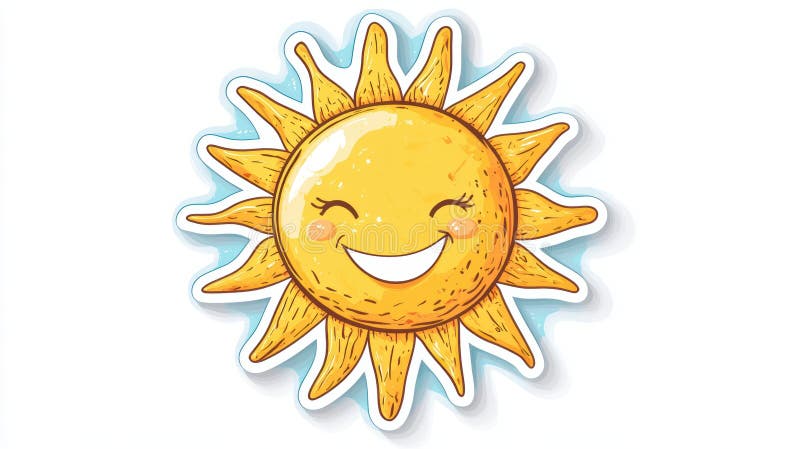 A Cartoon Sun with a Happy Face Stock Illustration - Illustration of ...
