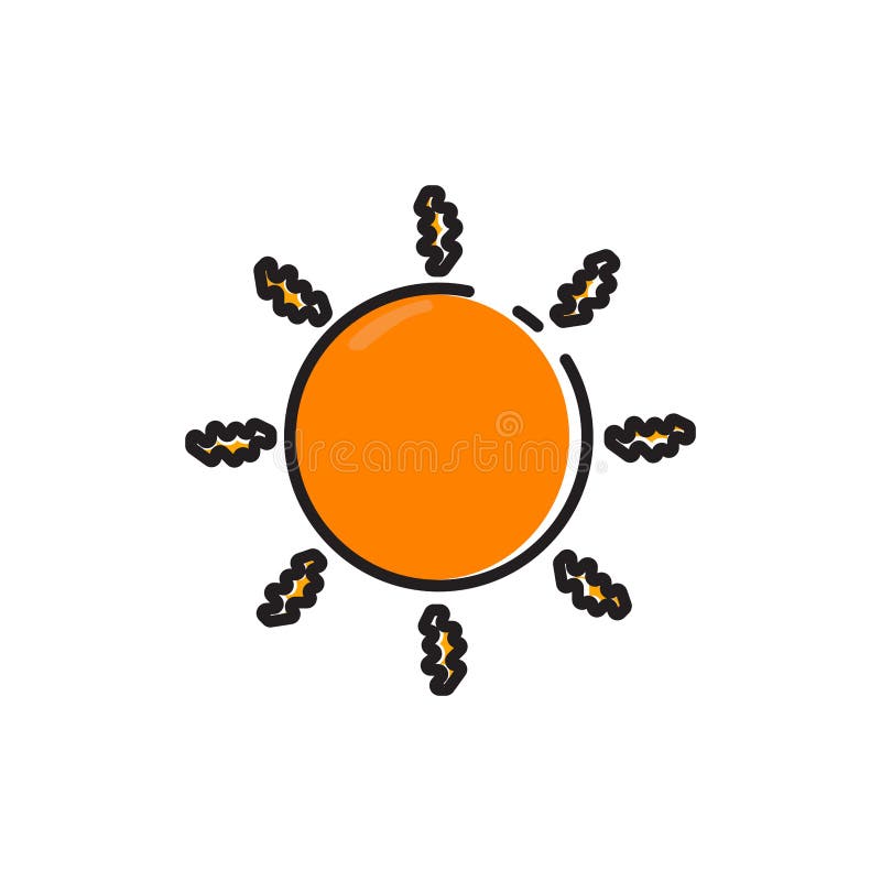 Cartoon sun icon stock vector. Illustration of vector - 261598622