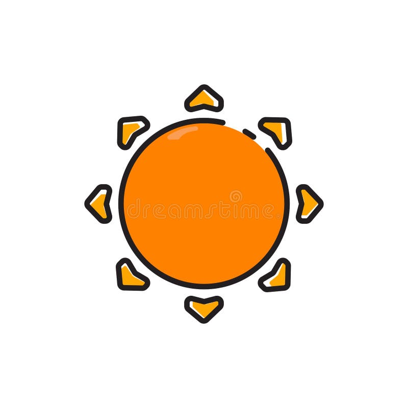 Cartoon sun icon stock vector. Illustration of logo - 261598625