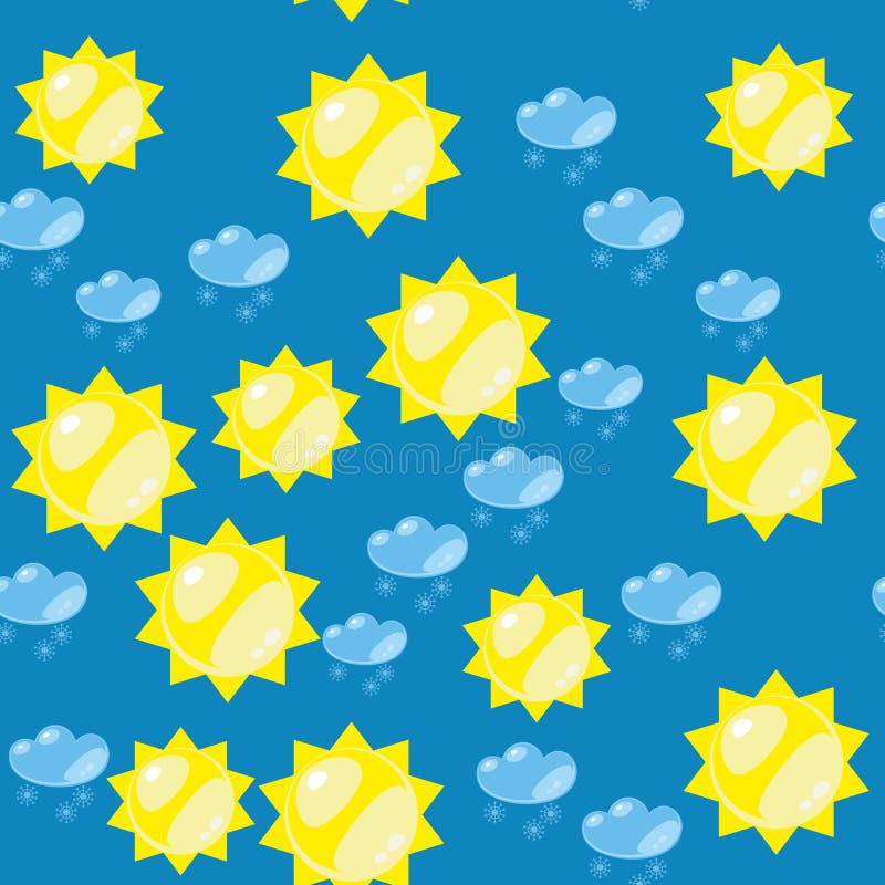 Cartoon Sun and Snow Seamless Texture 637 Stock Vector - Illustration ...
