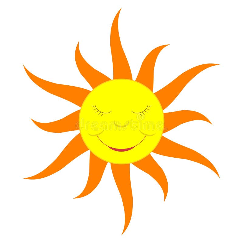 Cartoon sun (solid color) stock illustration. Illustration of power ...