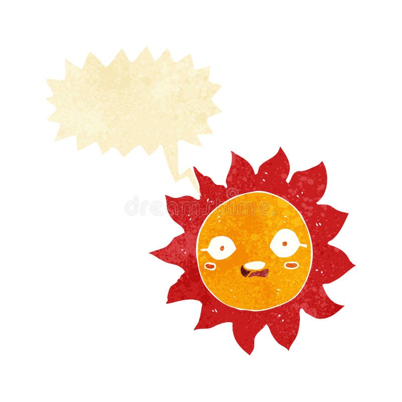 Cartoon Sun with Speech Bubble Stock Illustration - Illustration of ...