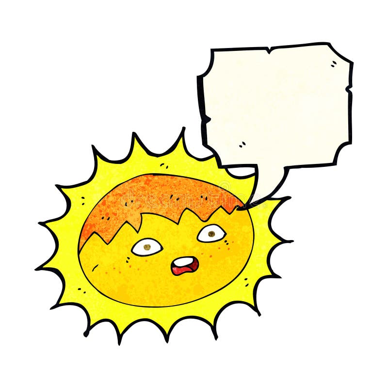 Cartoon Sun with Speech Bubble Stock Illustration - Illustration of ...