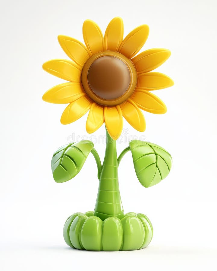 Cartoon Sunflower with Bright Yellow Petals Stock Illustration ...