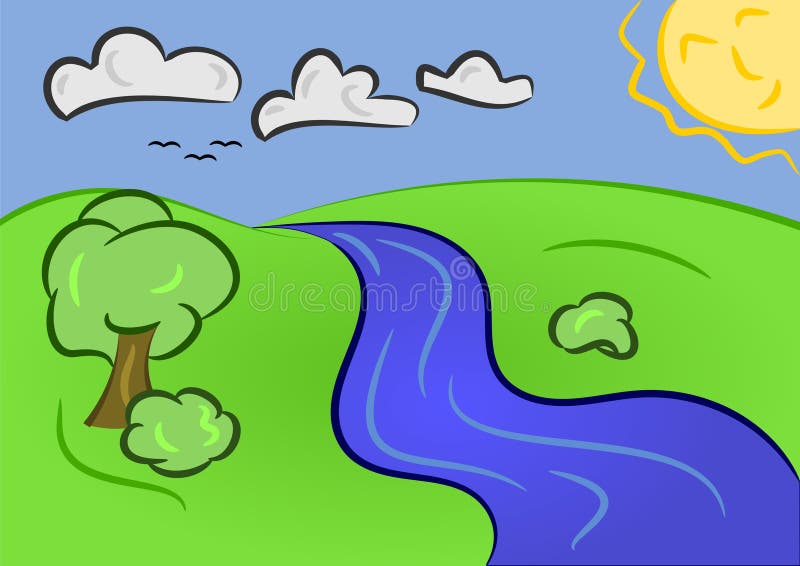 Cartoon Sunny Day stock illustration. Illustration of smiling - 13515572