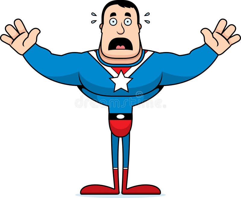 Cartoon Scared Superhero stock vector. Illustration of clip - 116634928