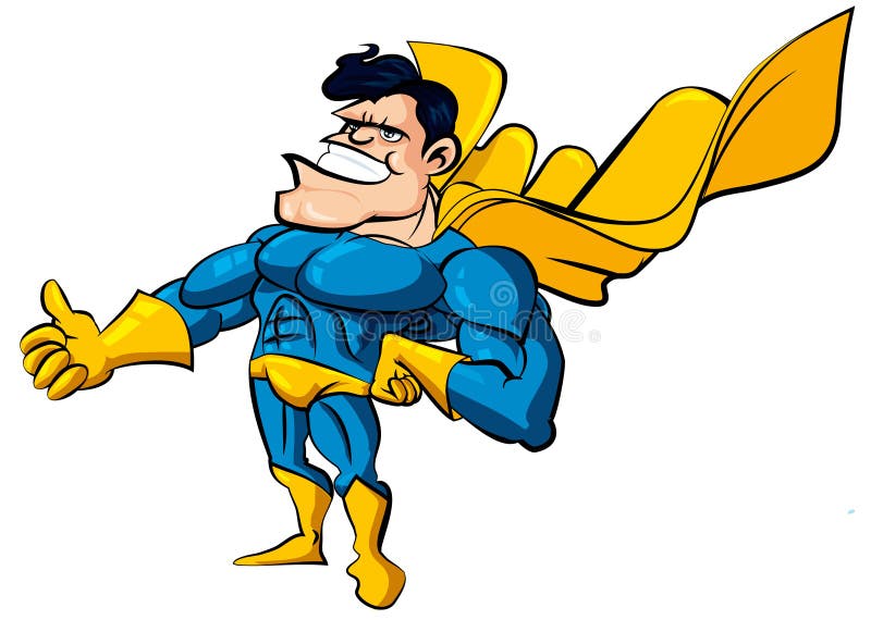 Cartoon Superman with Huge Chest Stock Vector - Illustration of ...