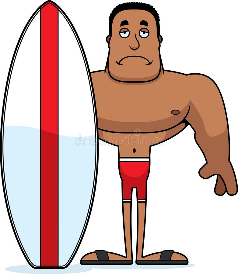 Cartoon Sad Surfer stock vector. Illustration of vector - 116635171