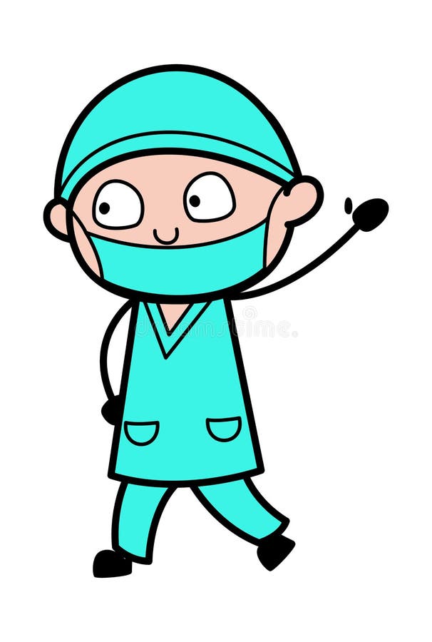 Cartoon Surgeon Saying Hello Stock Illustration - Illustration of ...