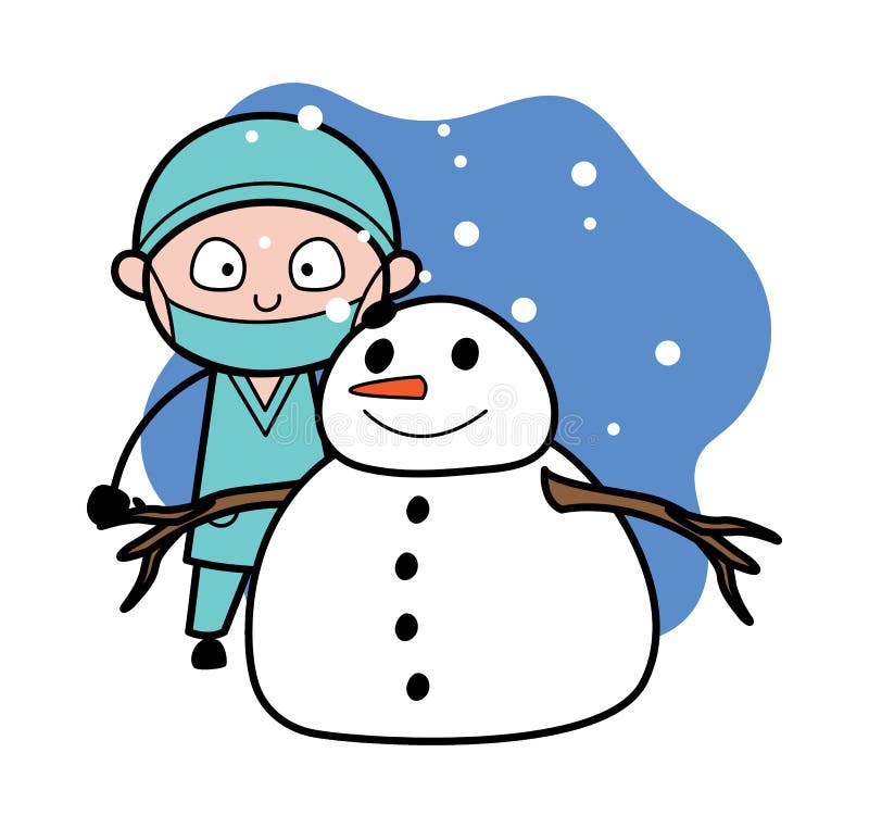 Snowman Nurse stock illustration. Illustration of blond - 3778336
