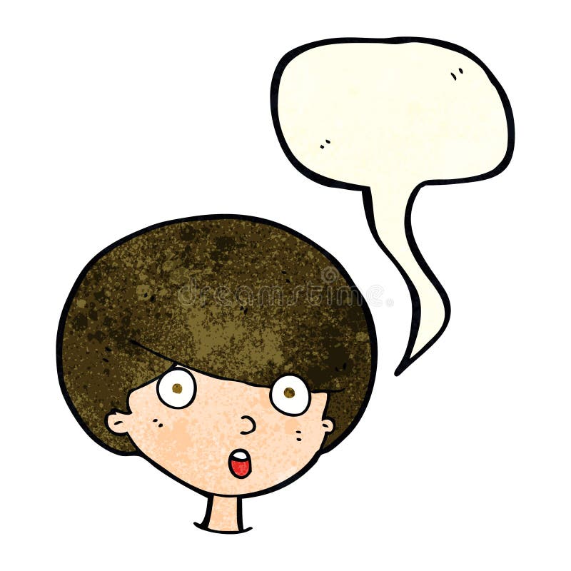 Cartoon Surprised Boy with Speech Bubble Stock Illustration ...