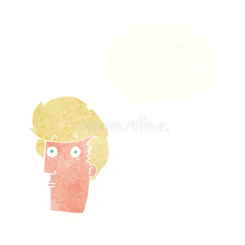 Cartoon Surprised Expression with Thought Bubble Stock Illustration ...