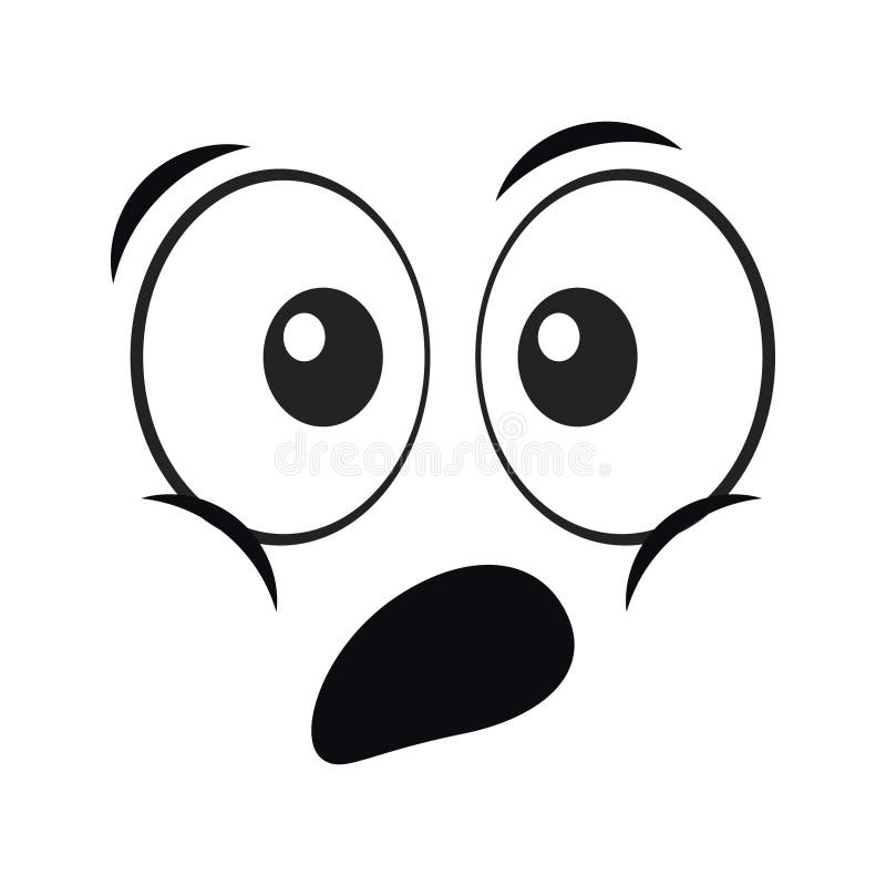Cartoon Surprised Face. Surprised Expression Vector Illustration Stock ...