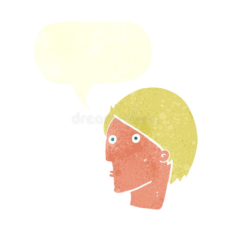 Cartoon Surprised Face with Speech Bubble Stock Illustration ...