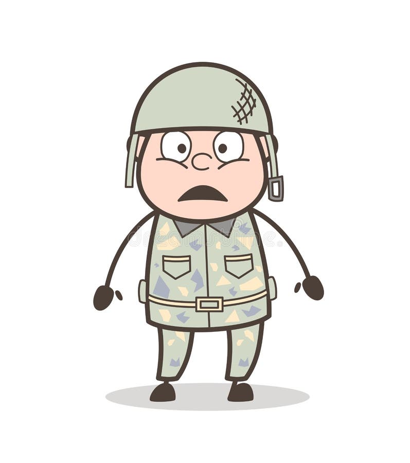 Cartoon Surprised Sergeant Face Expression Vector Illustration Stock ...