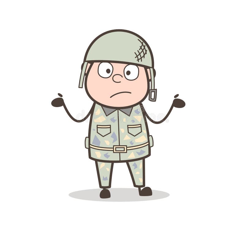 Cartoon Surprised Soldier Vector Character Stock Illustration ...