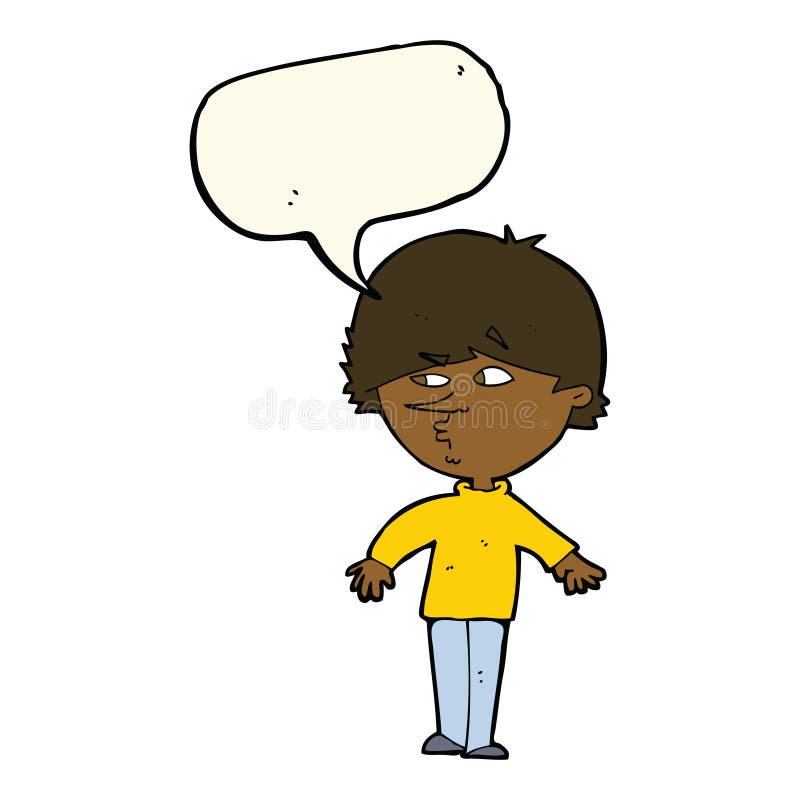 Cartoon Suspicious Man Looking Over Shoulder with Speech Bubble Stock ...