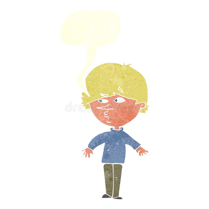 Cartoon Suspicious Man Looking Over Shoulder with Speech Bubble Stock ...