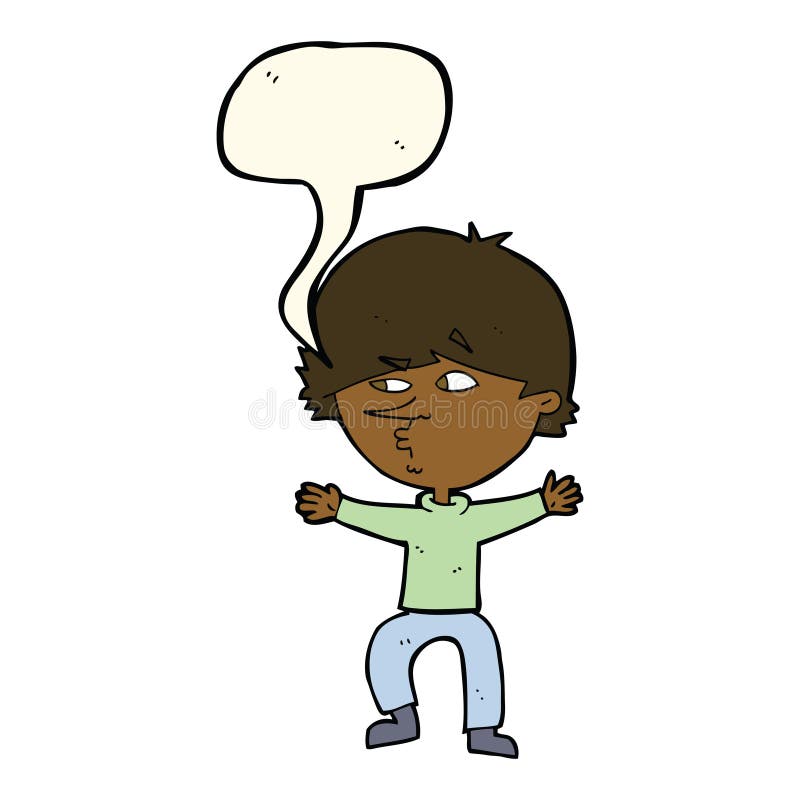 Cartoon Suspicious Man with Speech Bubble Stock Illustration ...