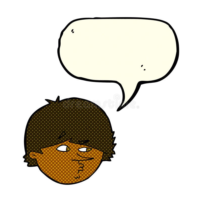 Cartoon Suspicious Man with Speech Bubble Stock Illustration ...