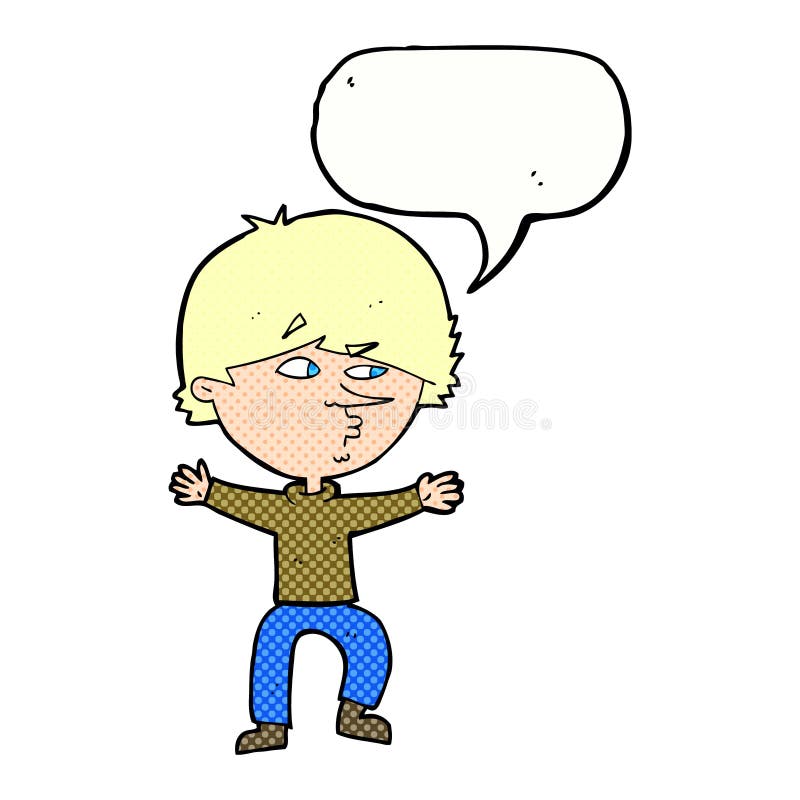 Cartoon Suspicious Man with Speech Bubble Stock Illustration ...