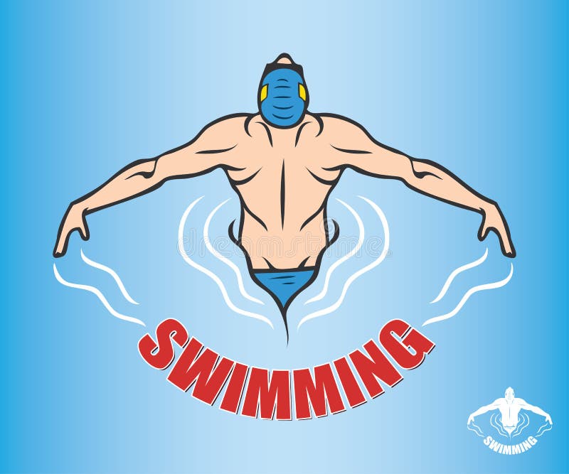 Cartoon swimmer stock vector. Illustration of skill, head - 28240759