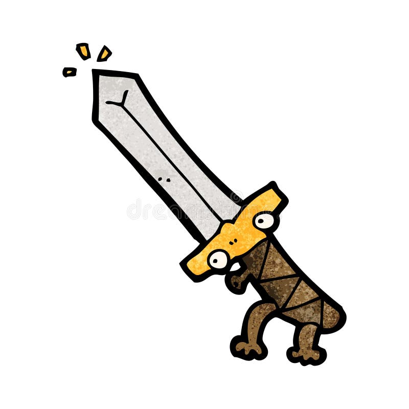 Cartoon sword stock vector. Illustration of funny, doodle - 38066036