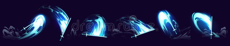 Cartoon Sword with Light Trace Animation Sprite Stock Vector ...