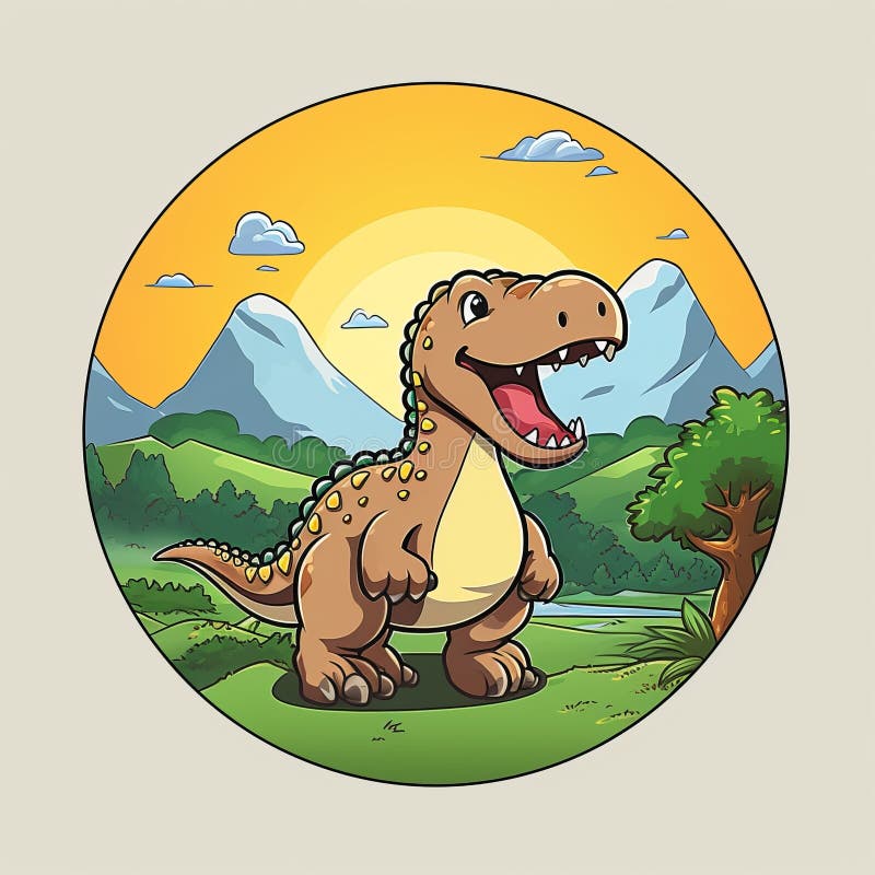 Cartoon T - Rex Dinosaur Vector Illustration Stock Illustration ...
