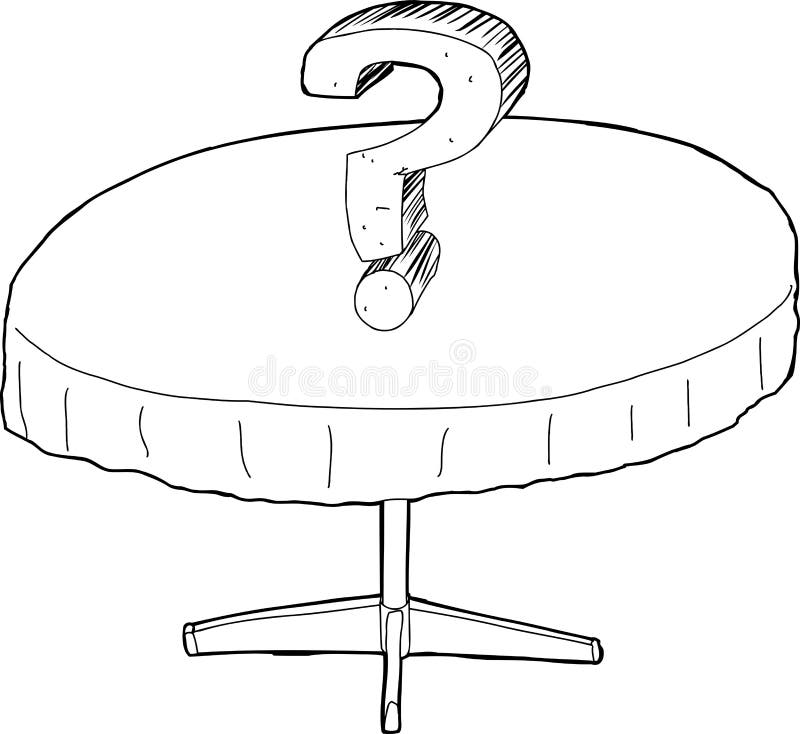 Cartoon Table with Question Mark Stock Illustration - Illustration of ...