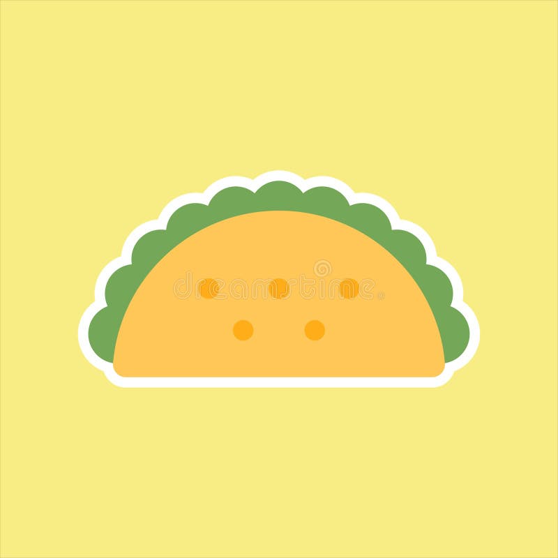 Cartoon Taco Flat Design Vector Illustration Stock Vector ...