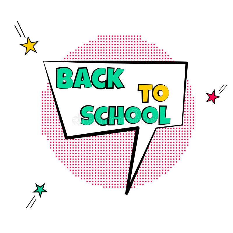 Cartoon Tag Expression. Lettering BACK To SCHOOL Sign Stock Vector ...