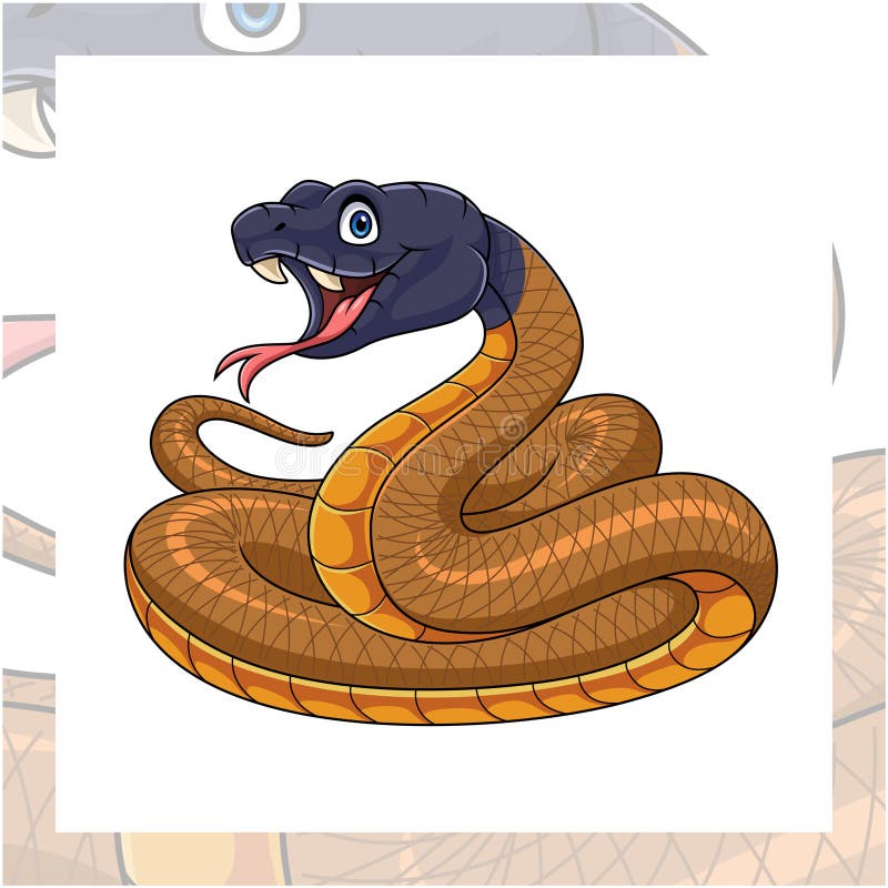 Cartoon Taipan Snake Mascot Character Design Stock Illustration ...