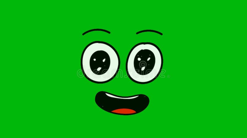 Cartoon Face Animation Green Screen Video Stock Video - Video of face ...
