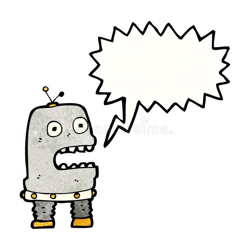Cartoon talking robot stock illustration. Illustration of speaking ...