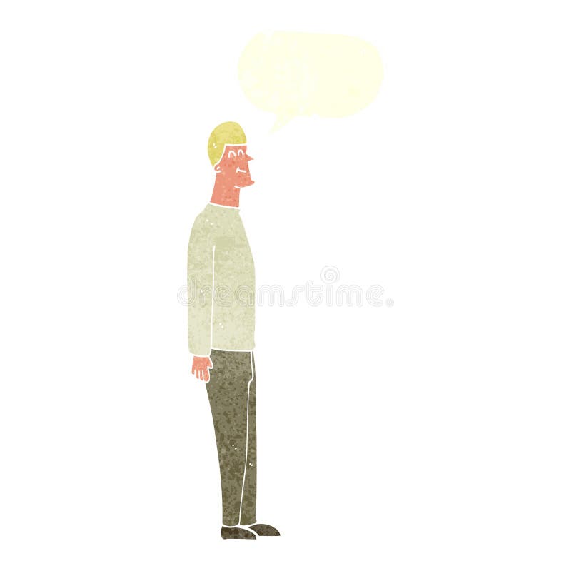 Cartoon Tall Man with Speech Bubble Stock Illustration - Illustration ...